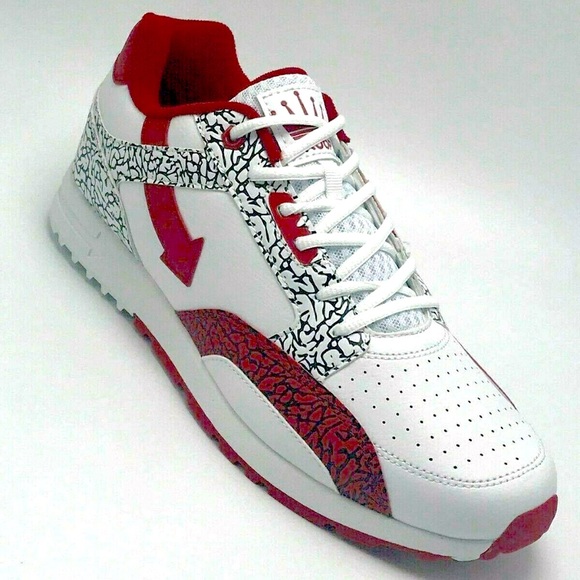 TROOP | Shoes | Mens Troop Arrow Jogger White Red Black Lowtop Sneakers ...